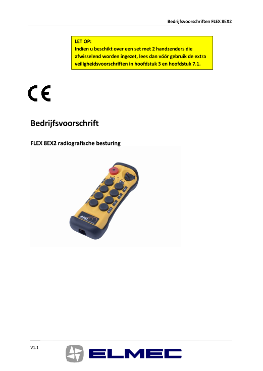 Handleiding ARC Flex 8EX2 – Industrial Remote Controls