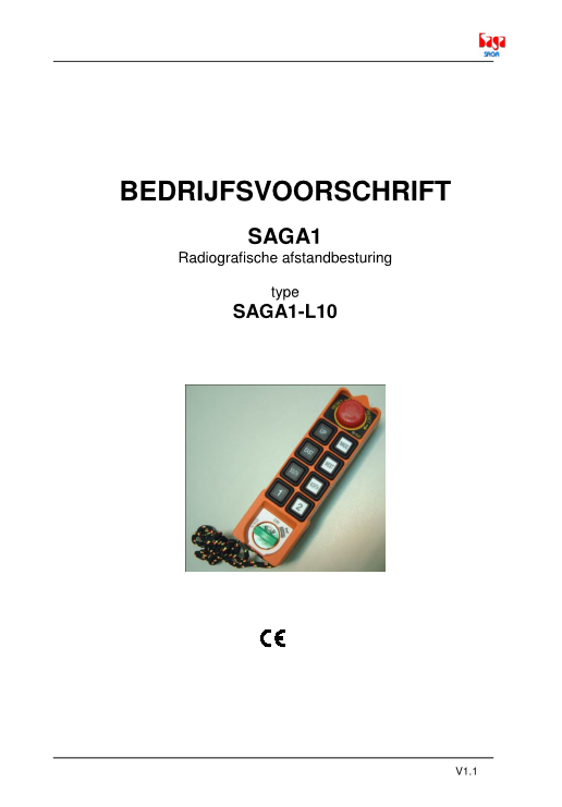 Handleiding SAGA-L10 – Industrial Remote Controls